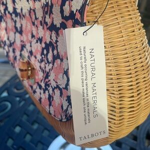 Talbots | Bags | Nwt Talbots Bag Bamboo Handle Beautiful Basket Weave ...